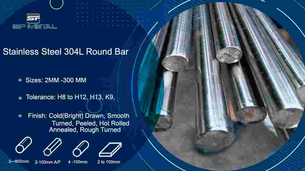 Stainless Steel 304L Round Bar, Grade 304L Rod and A276 S30403 Hex/Flat